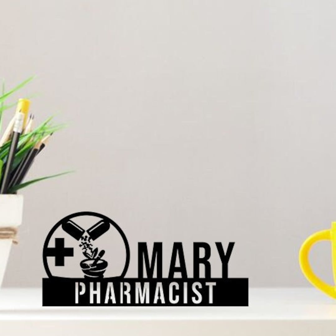 Custom Pharmacist Desk Name Plate, Pharmacist Metal Nameplate for Desk ...