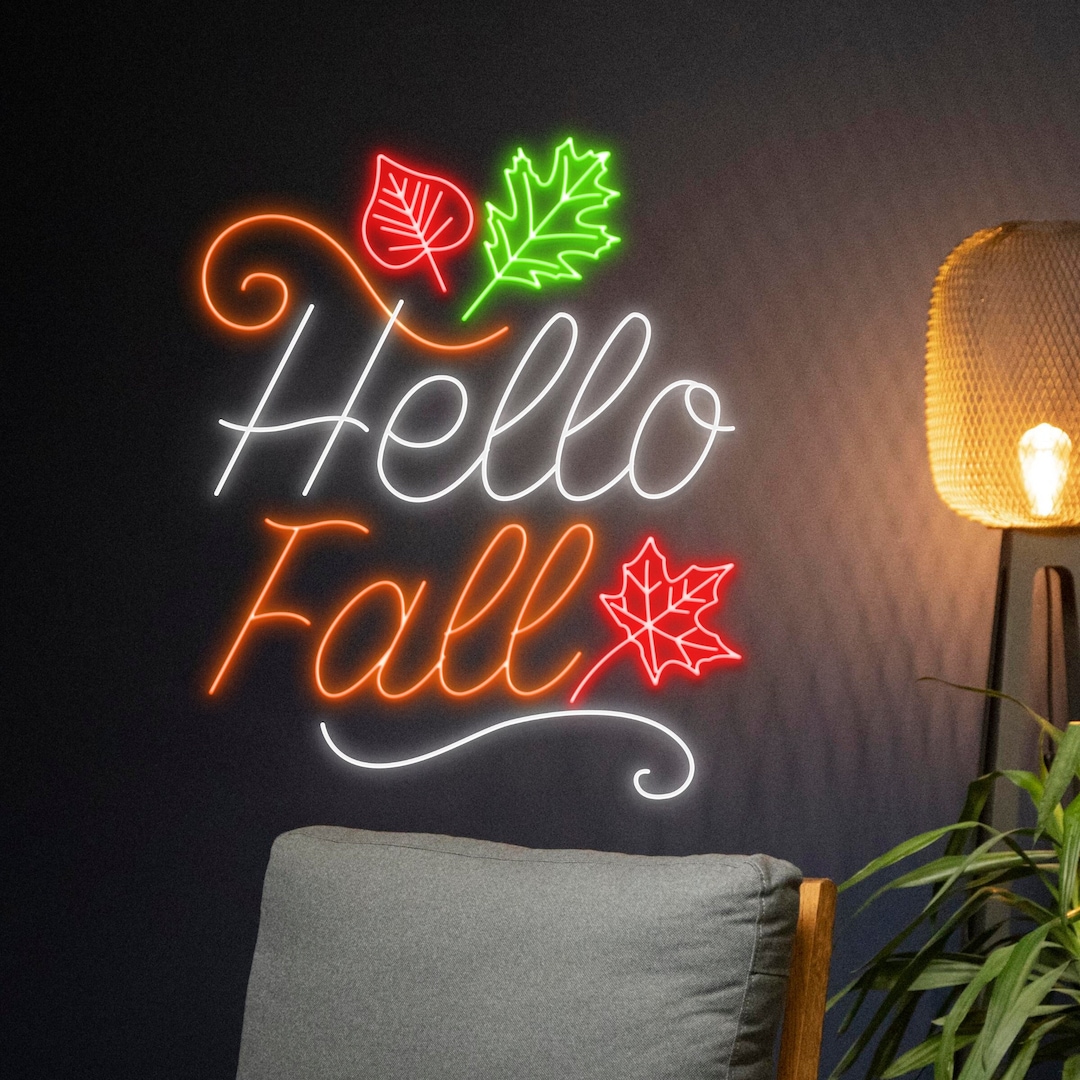 Hello Fall Neon Sign Fall Season LED Light Autumn Holiday - Etsy