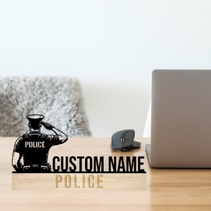 Custom Police Metal Desk Name Plate, Policeman Metal Job Name Plate ...