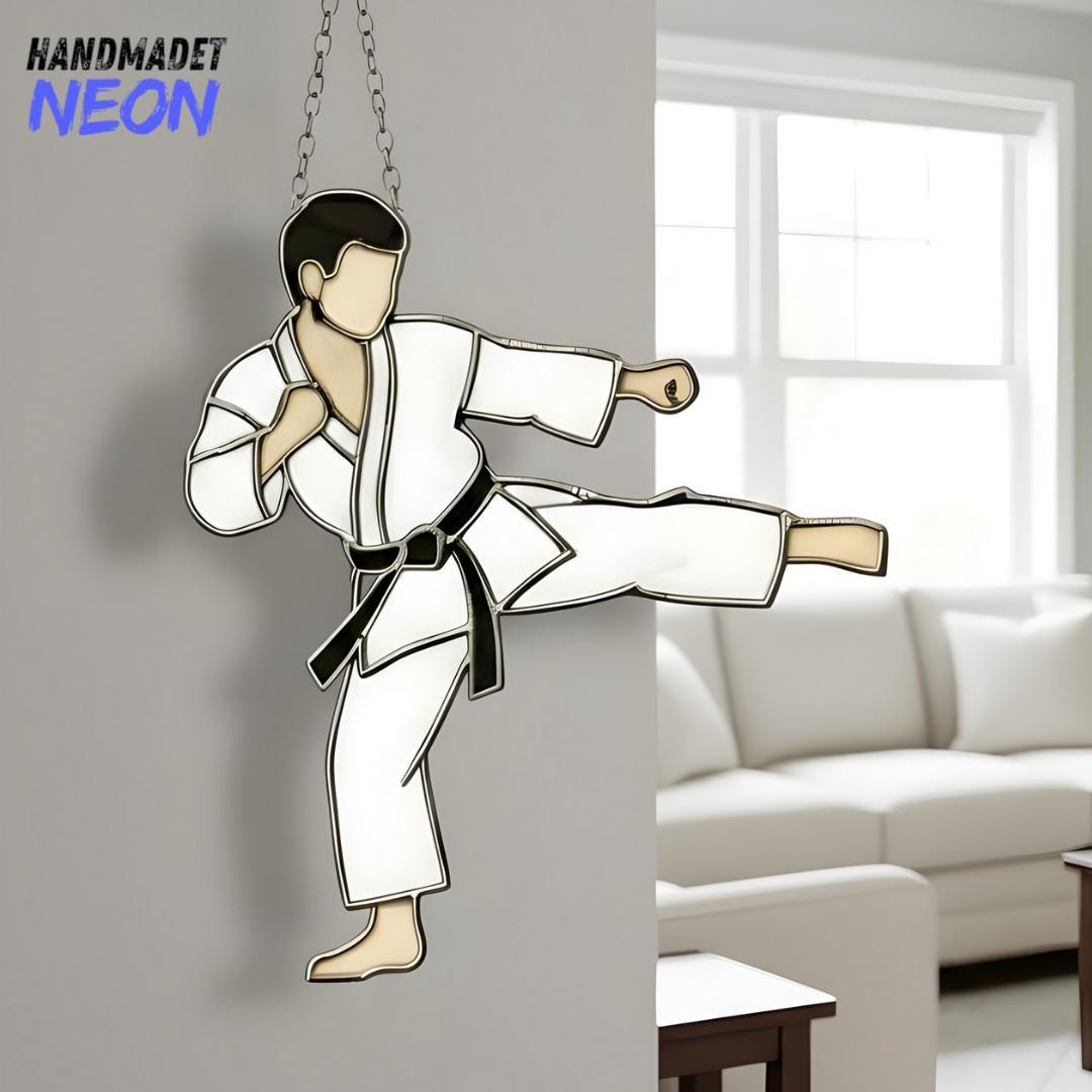 Karate Stained Glass Suncatcher: Arts Window Hanging, Dojo Decor ...