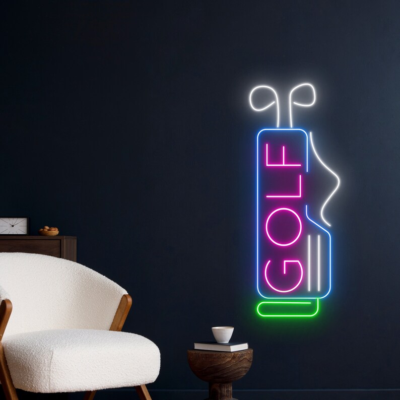 Golf Neon Sign, Golfer LED Light, Golfing LED Sign, Golf Ball Neon Led ...