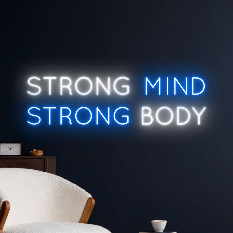 Strong Mind Strong Body Neon Sign, Strong Mind Strong Body Led Sign ...
