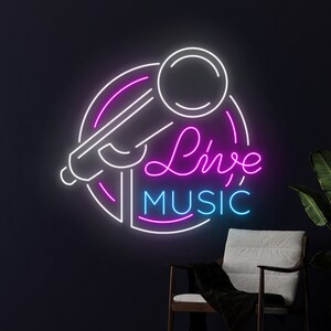 Live Music Neon Light, Karaoke Led Sign, Karaoke Led Light, Live Music ...
