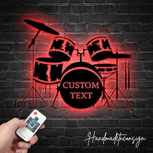 Personalized Music Band Metal Wall Art LED Light - Custom Music Studio ...