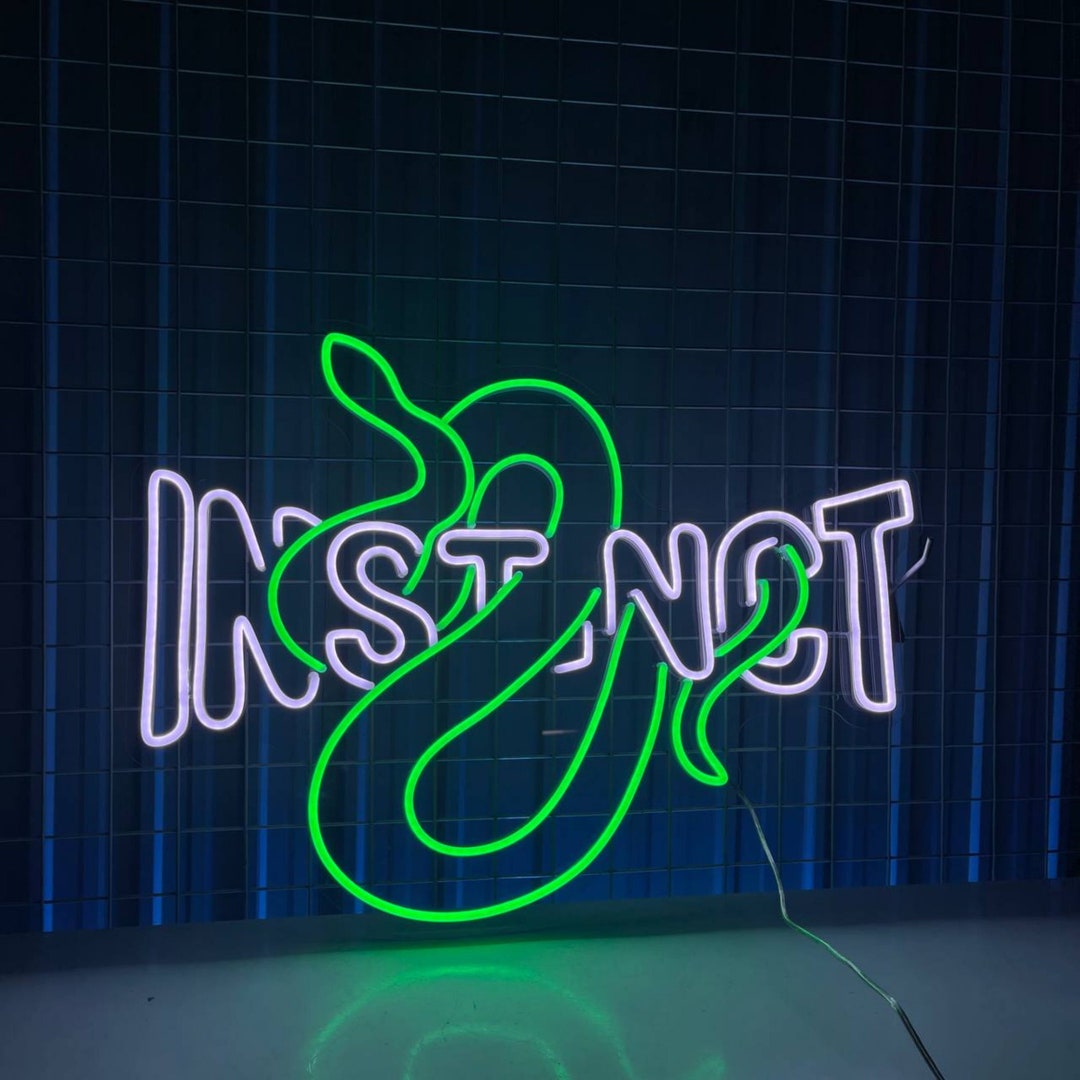 Instinct Snake Neon Sign, Instinct Snake Led Sign, Snake Neon Light ...