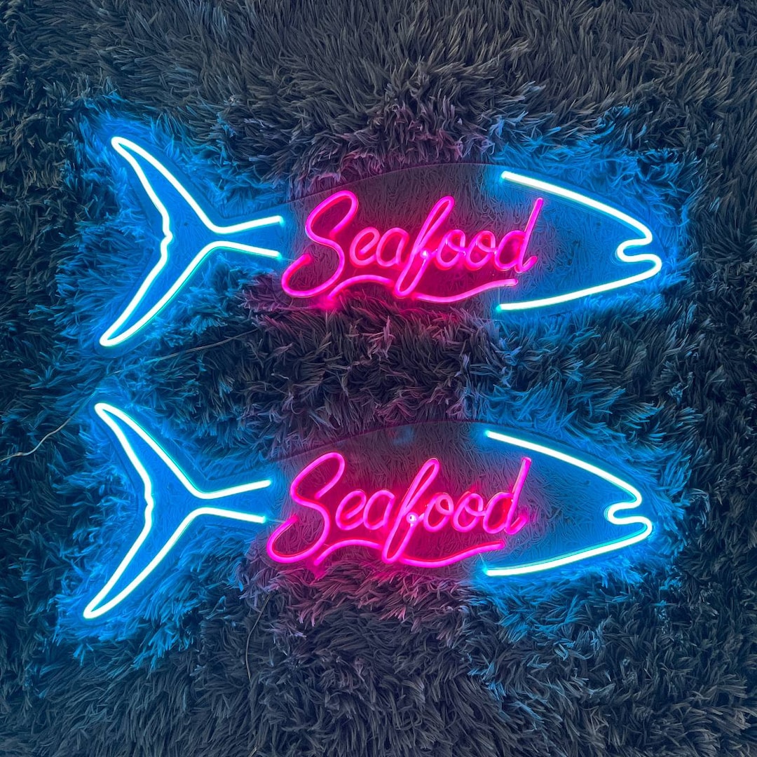 Seafood Neon Sign, Seafood Led Sign, Seafood Led Light, Seafood ...