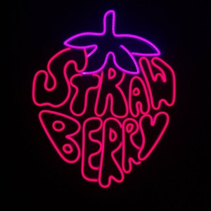 Strawberry Neon Sign, Strawberry LED Sign, Berry Neon LED Light, Fruit ...