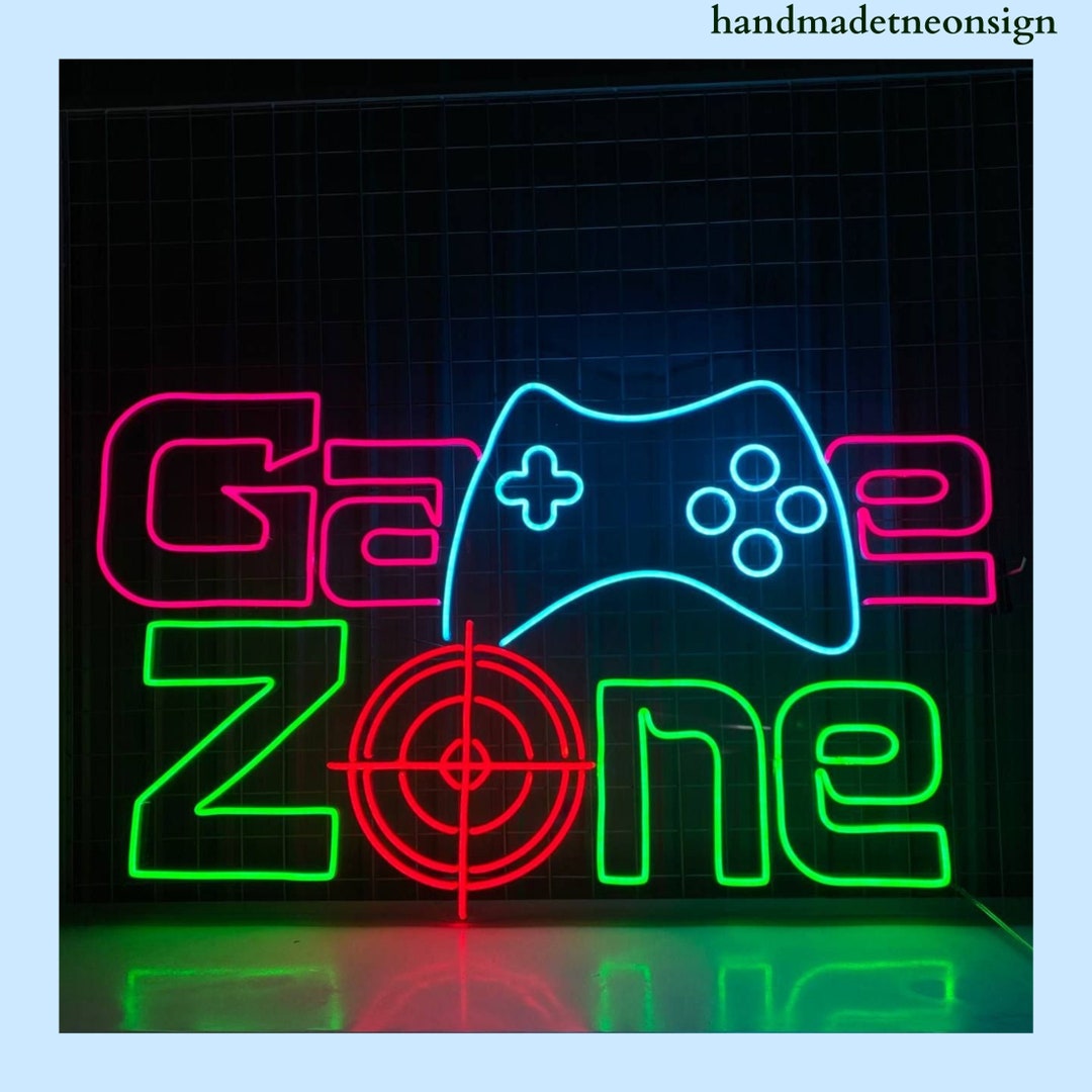 Game Zone Neon Sign, Game Controller Led Sign, Game Player Led Light ...