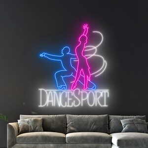 Dance Sport Neon Sign, Custom Dancer Led Sign, Dancesport Dancer Light ...
