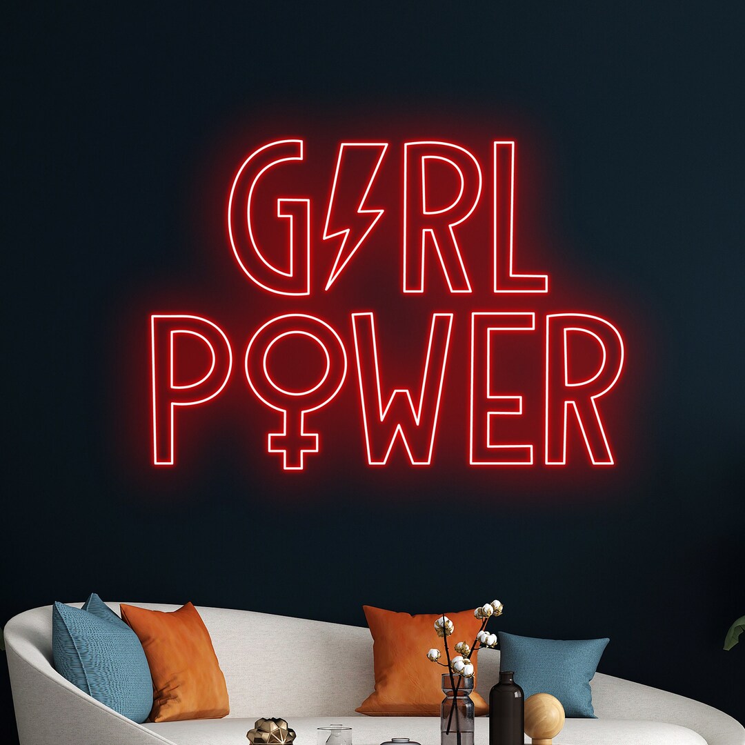 Girl Power Neon Light, Girl Line Neon Sign, Girl Led Light, Lady Led ...