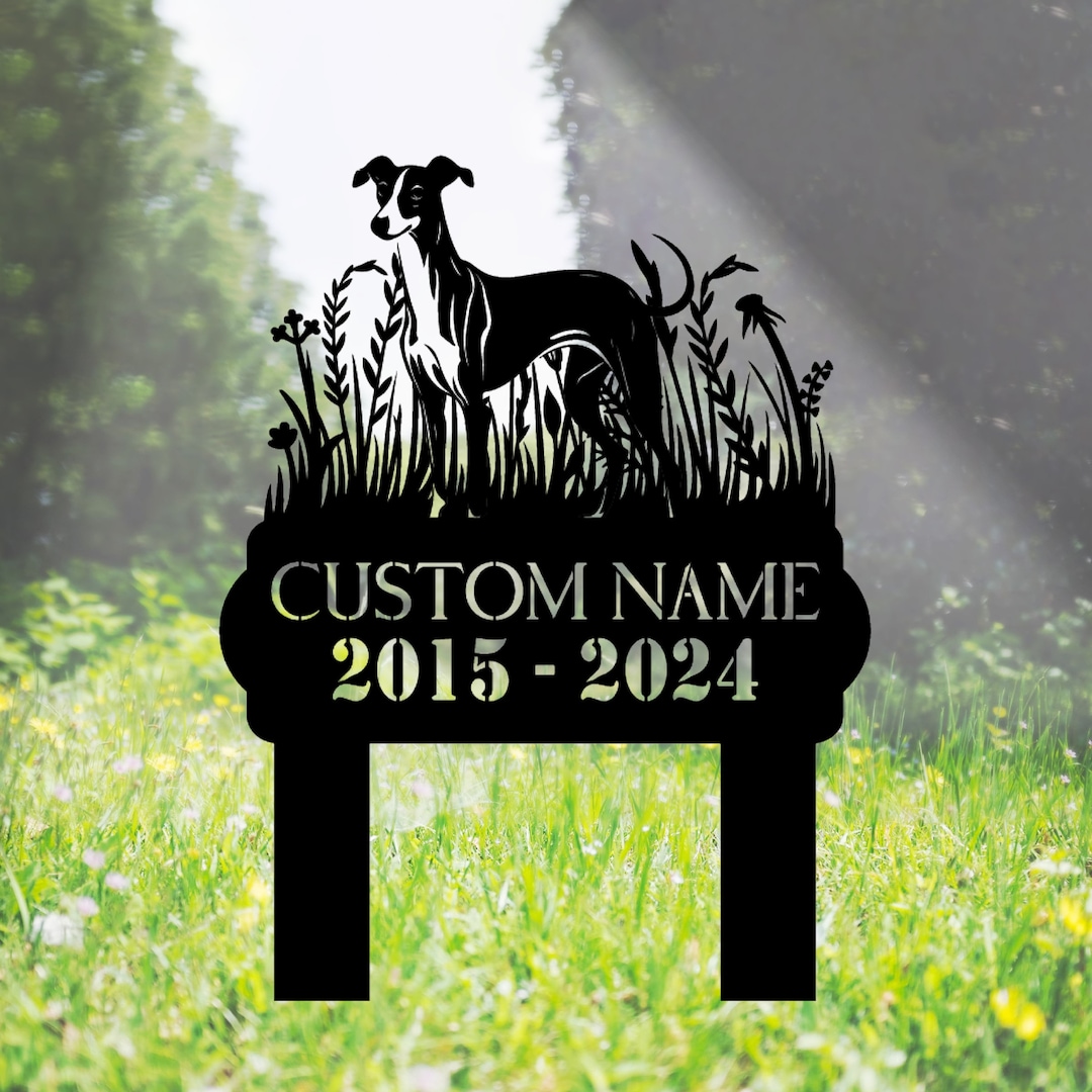 Custom Whippet Dog Memorial Stake, Whippet Dog Stake Metal Sign, Dog ...