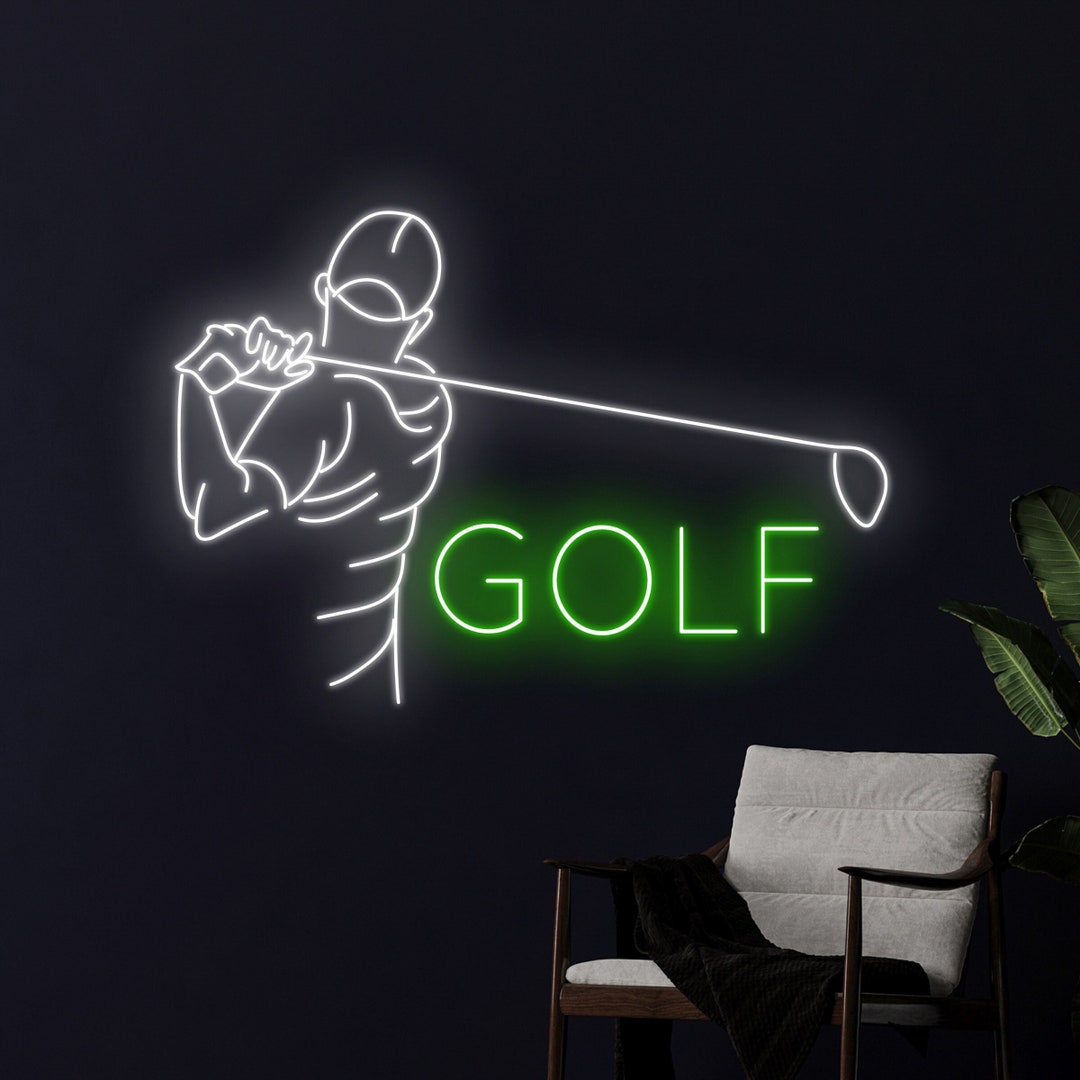 Golf Neon Sign, Golfer LED Light, Golfing LED Sign, Golf Ball Neon ...