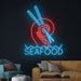 Seafood Neon Sign, Sea Food Led Sign, Octopus Led Light, Squid Neon ...