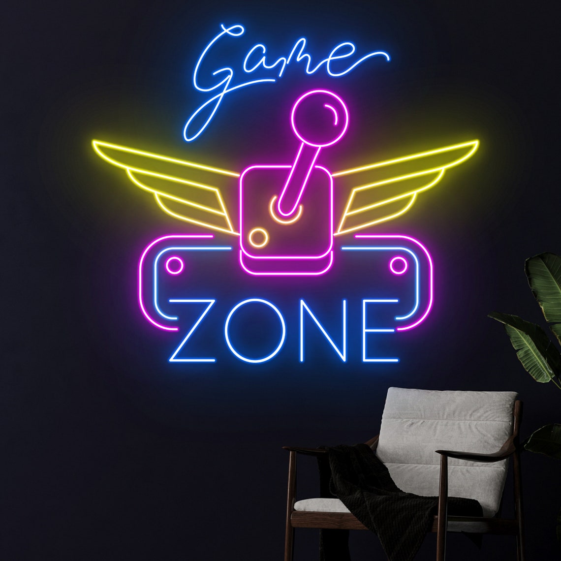 Game Zone Led Sign, Arcade Neon Sign, Wall Decor, Game Room Neon Sign ...