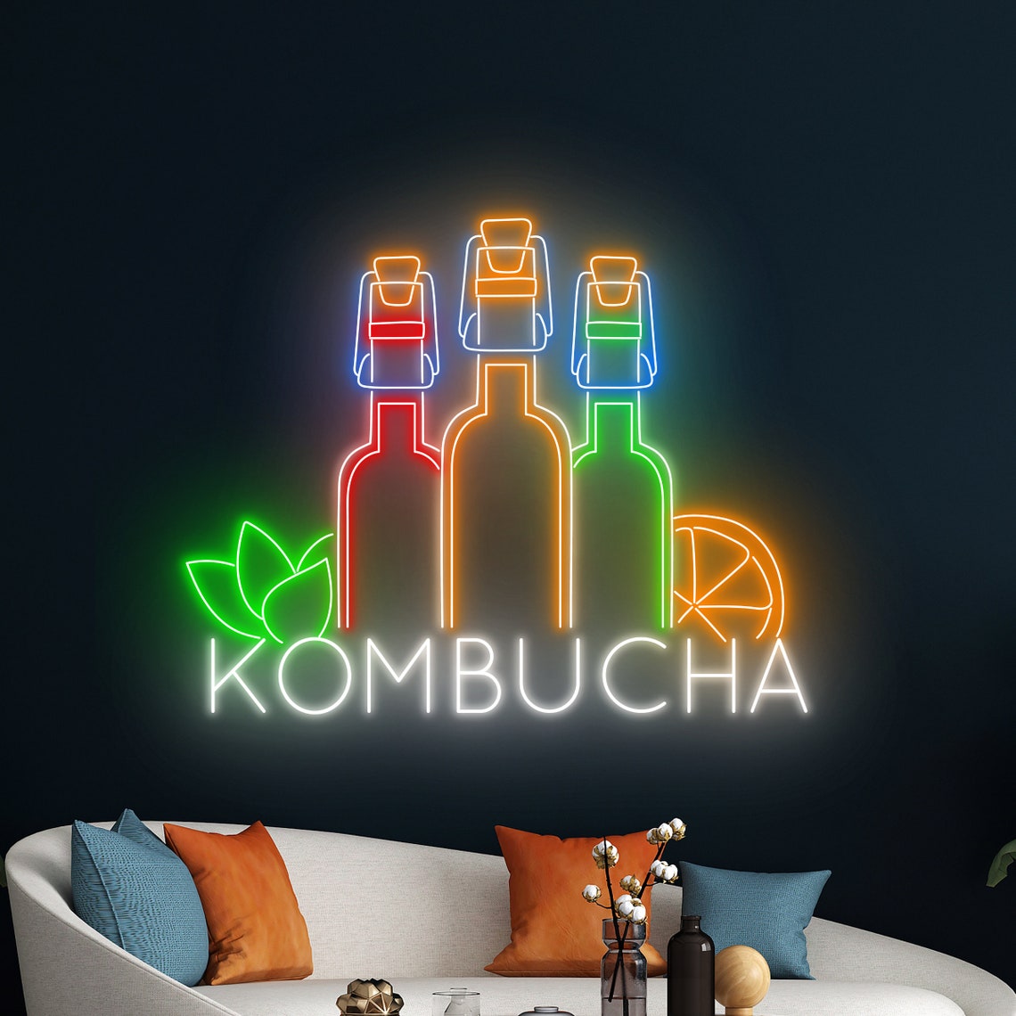Kombucha Neon Sign, Kombucha LED Light, Kombucha Cocktail Neon Light ...