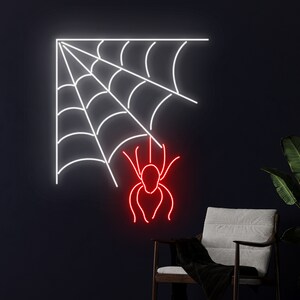 Spider Web Neon Light, Spider Web Led Light, Spider Neon Sign, Web Led ...