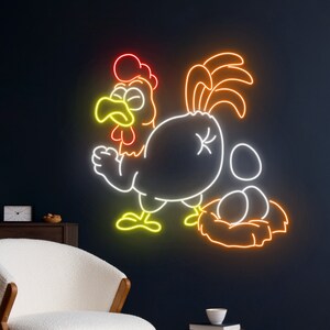 Chicken Laying Egg Neon Light, Chicken Egg Led Light, Hen Led Sign ...
