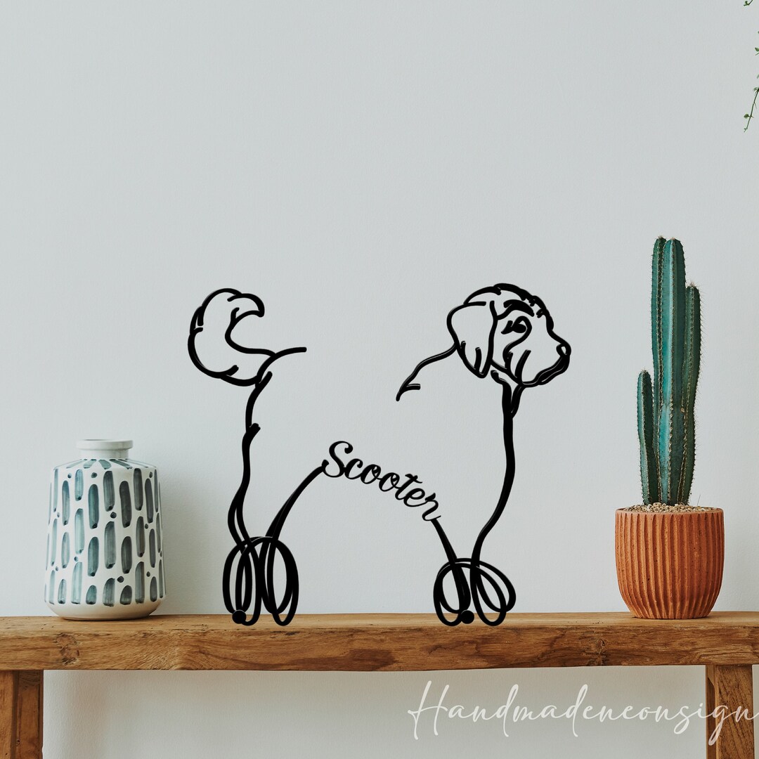 Custom Goldendoodle Dog Metal Desk, Goldendoodle Dog Metal Table Sign ...