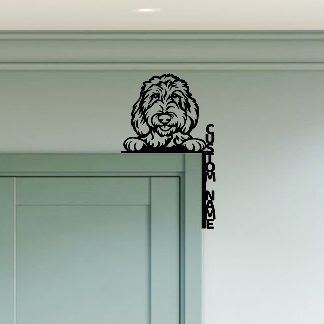 Personalized Poodle Door Corner Sign, Cute Animal Metal Door Topper ...