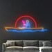 Man Rowing A Kayak Neon Sign, Kayaking Led Sign, Kayaking Neon Light ...