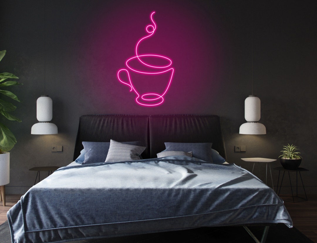 Hot Coffee Cup Neon Sign, Coffee Neon Sign, Cafe Neon Sign, Coffee Led ...