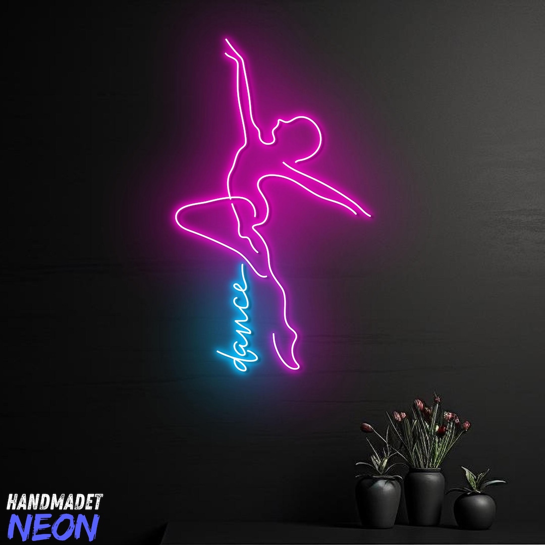 Dance Neon Sign for Dance Studio Wall Decor, Dancer Neon Light, Custom ...