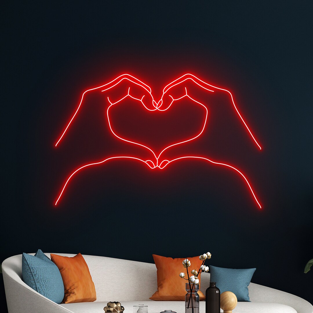 Heart Hands Neon Light, Romance Hands Led Light, Lover Hands Neon Signs ...