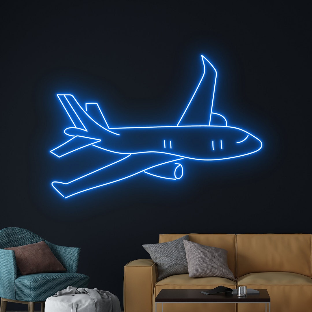 Custom Airplane Neon Sign, Airplane Led Sign, Airplane Wall Decor ...