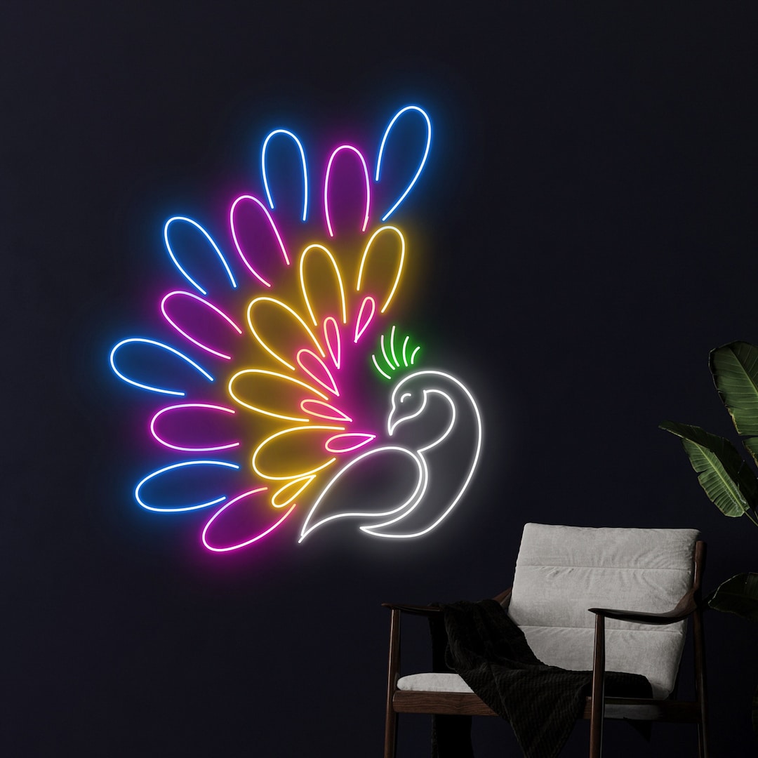 Peacock Neon Light, Peacock Led Light, Peacock Led Sign, Peacock Neon ...