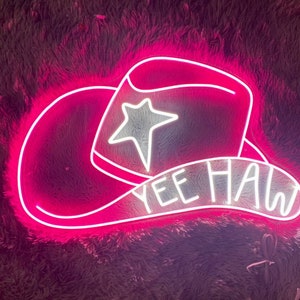 Cowboy Hat Led Sign, Cowboy Hat Neon Sign, Wall Decor, Cowboy Hat Neon ...