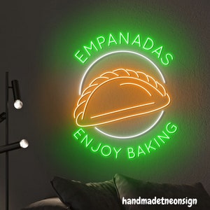 Empanadas Enjoy Baking Neon Wall Sign, Mexican Empanadas Led Wall Light ...