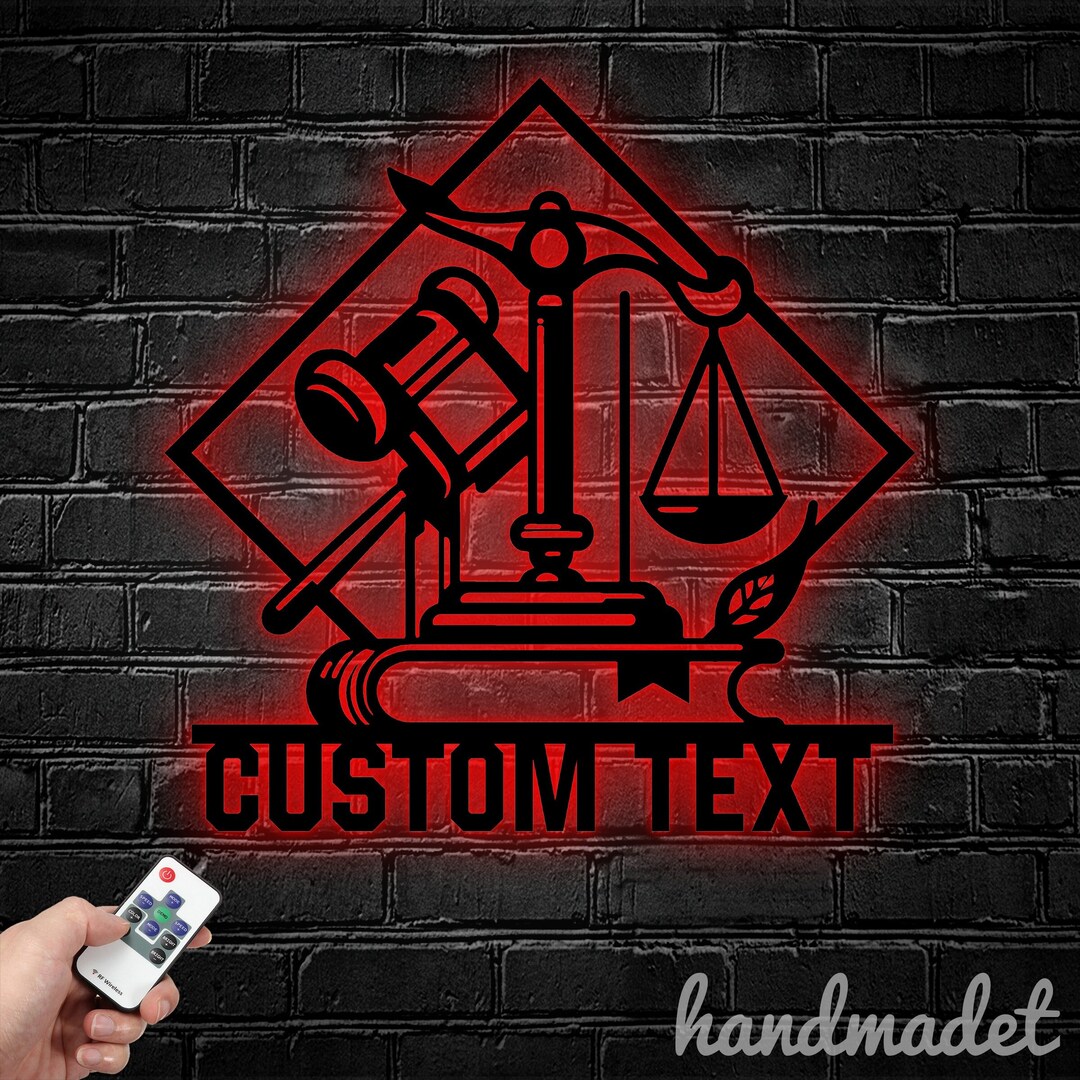 Custom Lawyer Metal Wall Art LED Light, Lawyer Metal Sign, Lawyer Metal ...