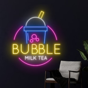 Bubble Milk Tea Neon Sign, Boba Tea Neon Light, Milk Tea Led Sign, Tea ...