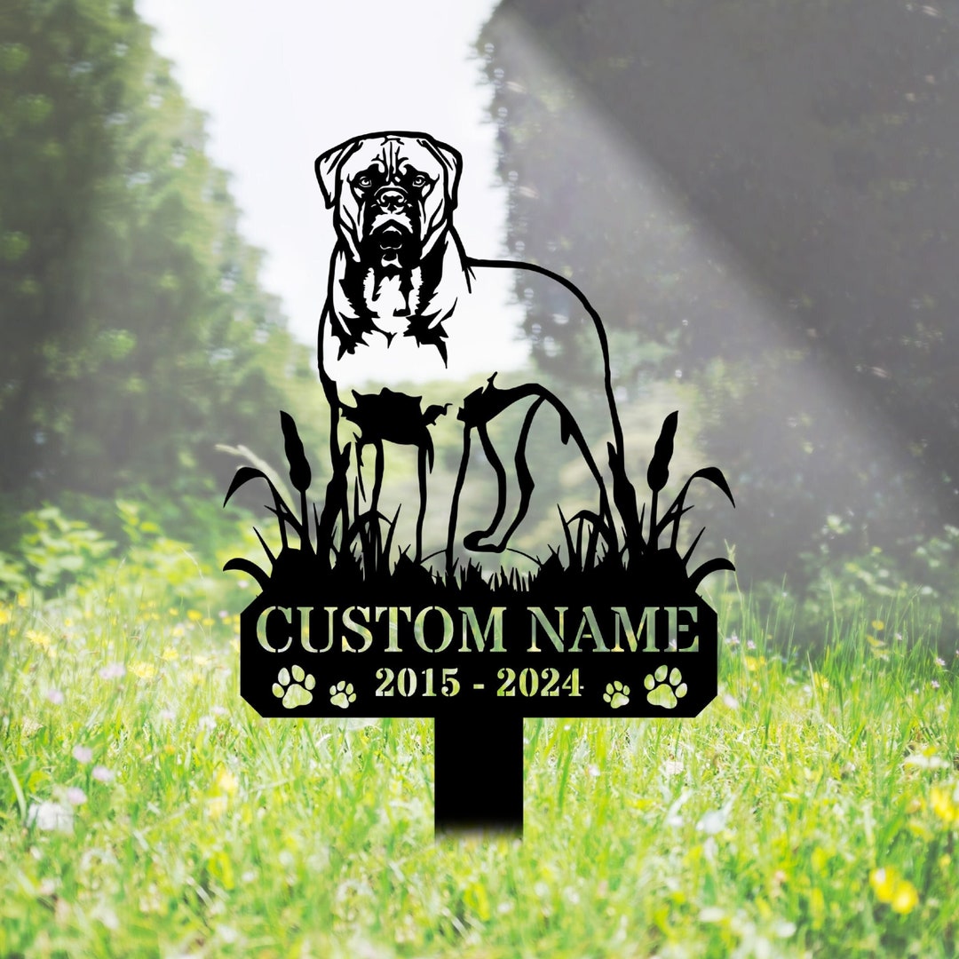 Custom Bullmastiff Memorial Stake Metal Sign - Personalized Outdoor ...