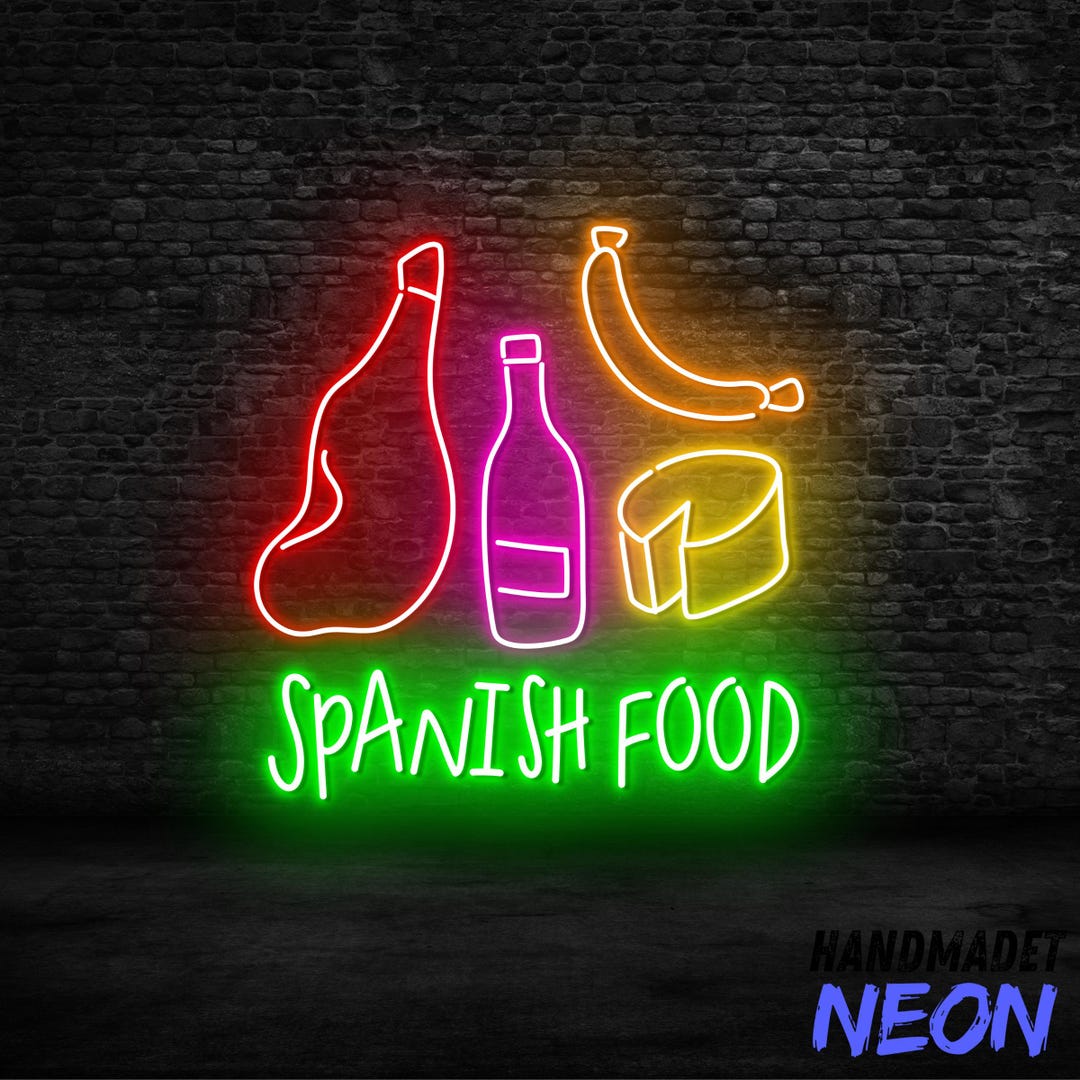 Spanish Food Neon Sign, Spanish Street Food Wall Art Light, Restaurant ...