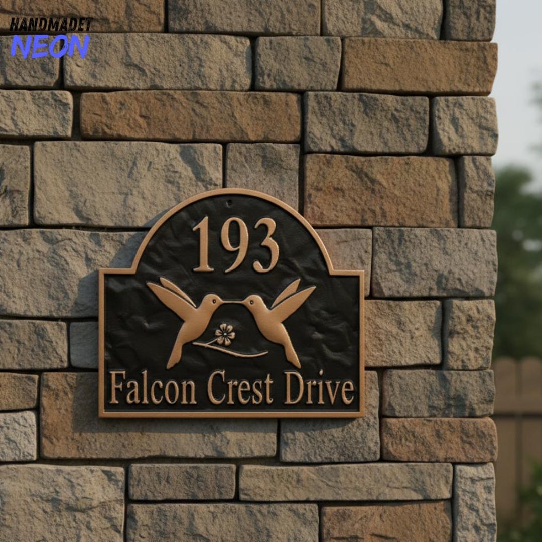 Personalized House Address Sign – Custom Bird House Number Plaque ...