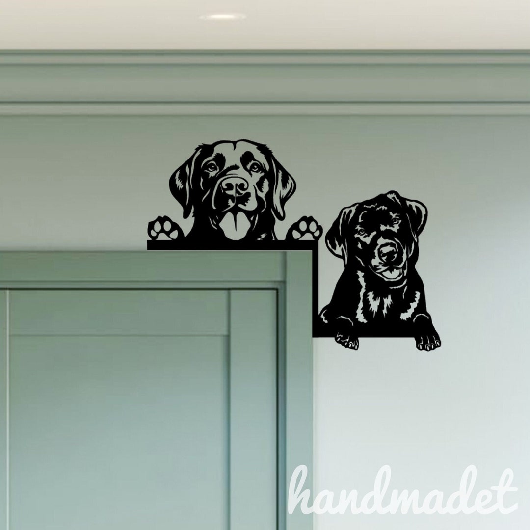 Personalized Labrador Door Corner Sign, Labrador Dog Metal Door Topper ...