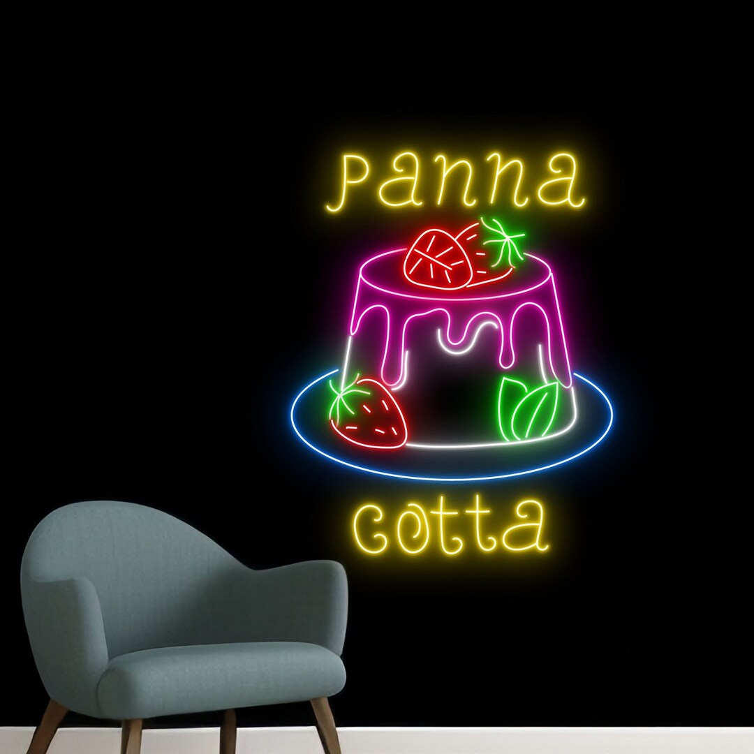 Panna Cotta Neon Sign, Panna Cotta LED Sign, Italy Dessert Neon Light ...