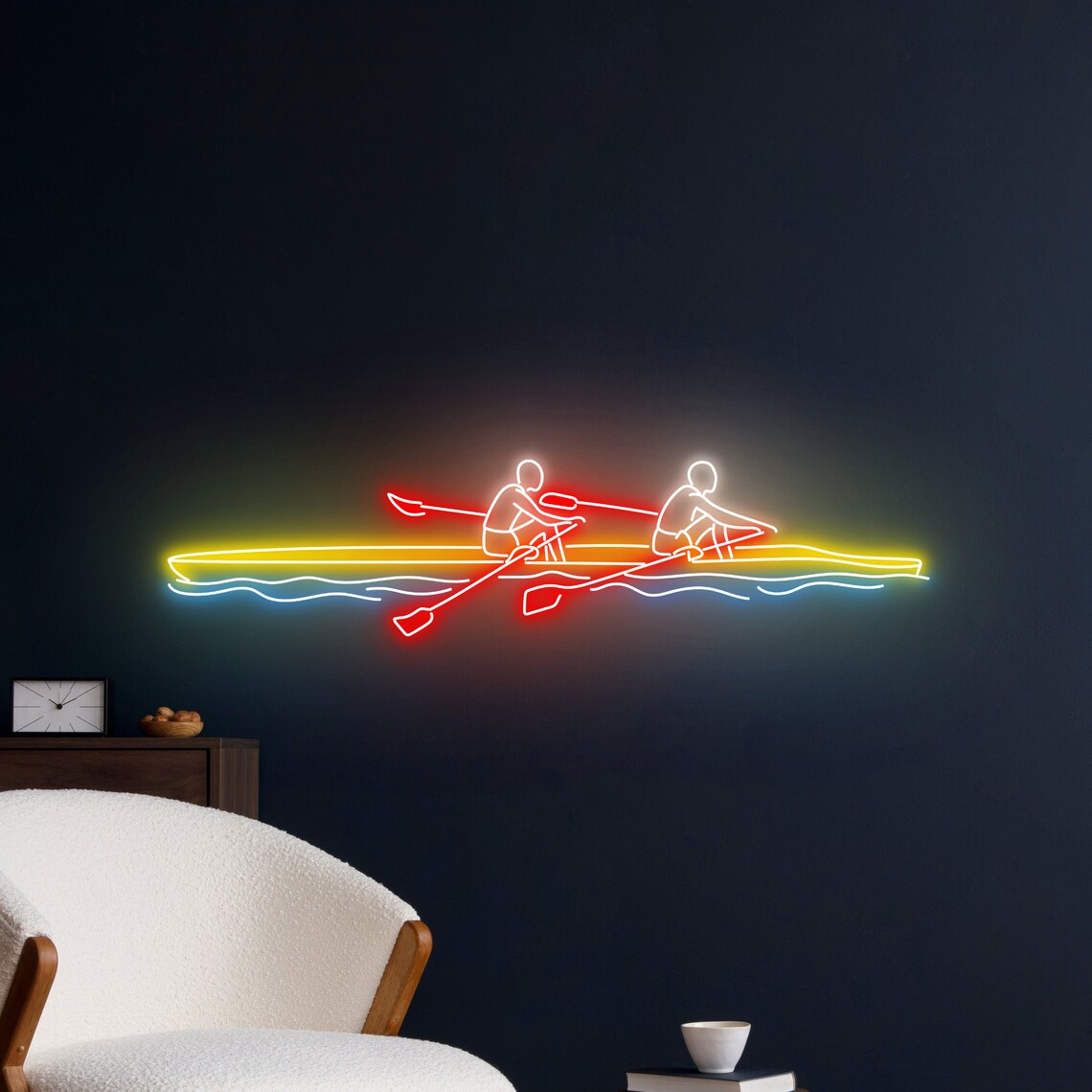 Rowing Boat Neon Sign, Rowing Boat Led Sign, Rowing Boat Man Neon Sign ...