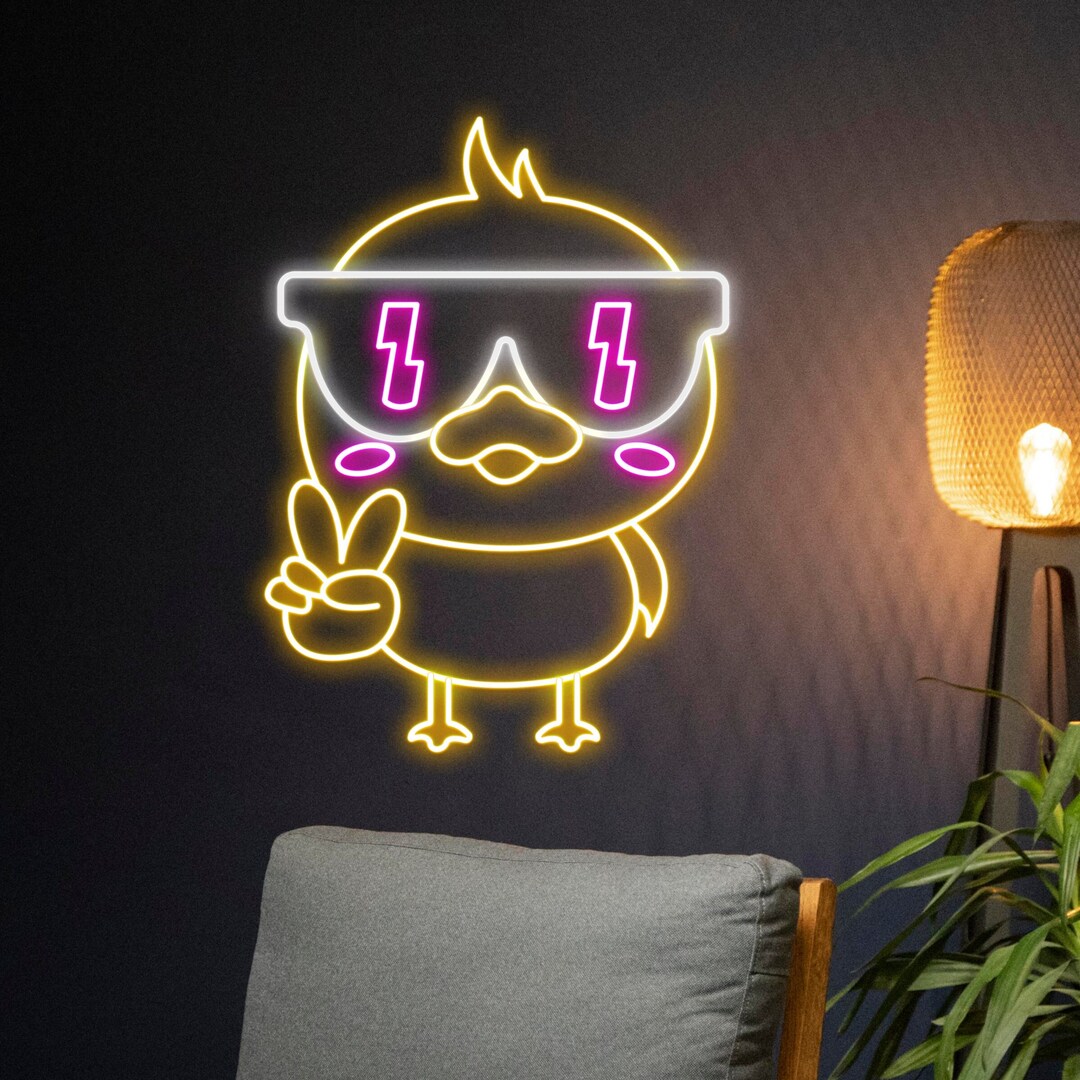 Peace Hand Glasses Duck Neon Light Duck Sunglasses Led Light - Etsy