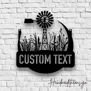Personalized Outdoor Windmill Hanging Metal Sign- Custom Farm Windmill ...