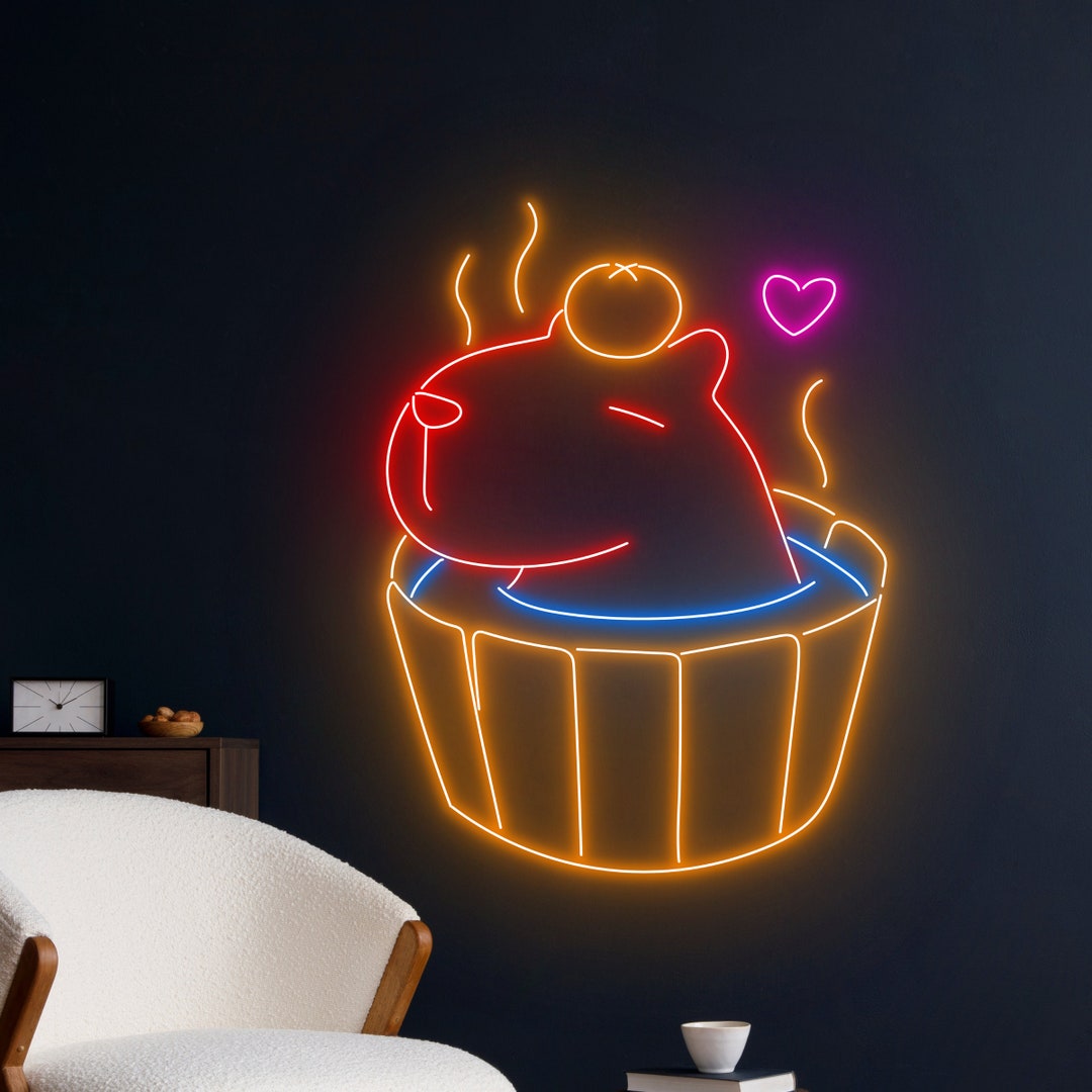 Capybara Onsen Neon Sign, Capybara Led Sign, Capybara Led Light ...