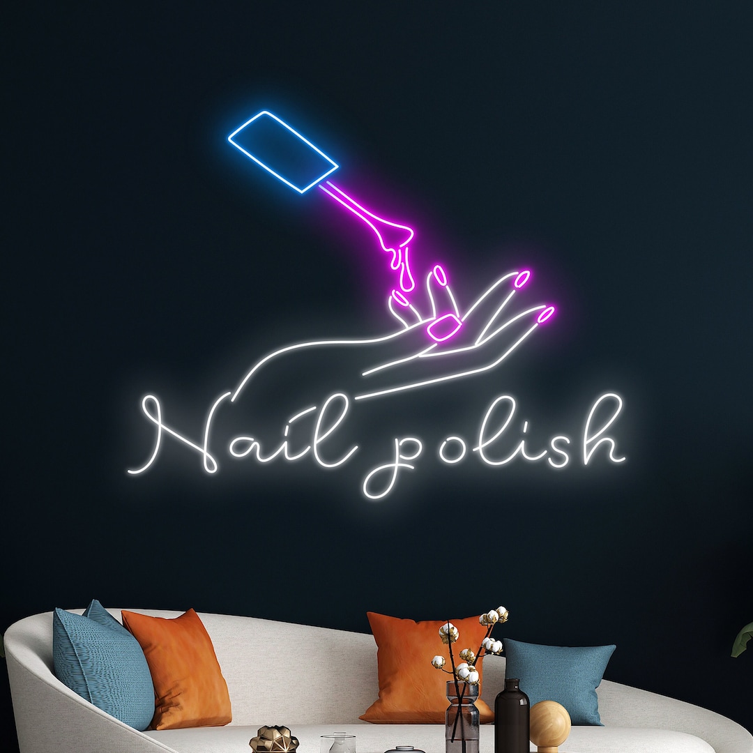 Nail Polish Neon Sign, Nail LED Light, Nails Neon Light, Nail Spa Led ...