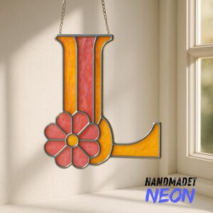 Personalized Monogram Stained Glass: Custom Letter Wall Art, Handmade ...