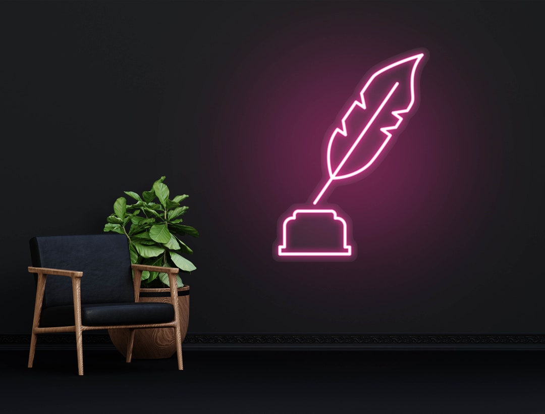 Quill Pen Neon Sign, Lawyer Led Neon, Pen Led Light, Lawyer Night Light ...