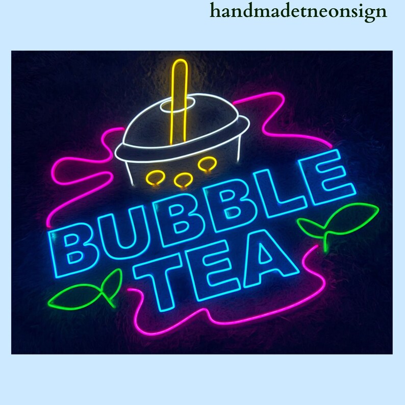 Bubble Tea Neon Wall Sign, Boba Tea Led Wall Sign, Milk Tea Neon Wall ...