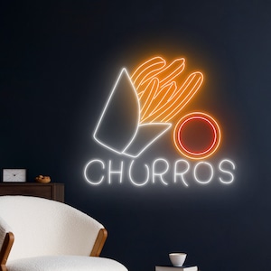 Churro Neon Sign, Churro Led Sign, Churro Led Light, Restaurant Neon ...