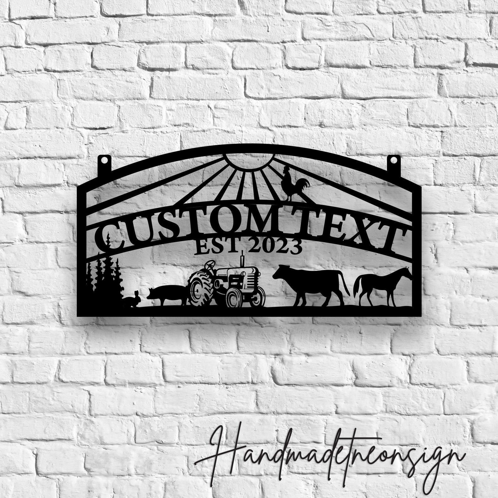 Personalized Outdoor Farm Sign Hanging Metal Sign Custom Farm Name Sign ...