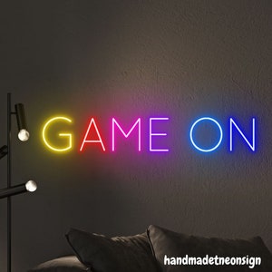 Game on Neon Wall Sign, Gamer Led Wall Sign, Player Neon Wall Light ...