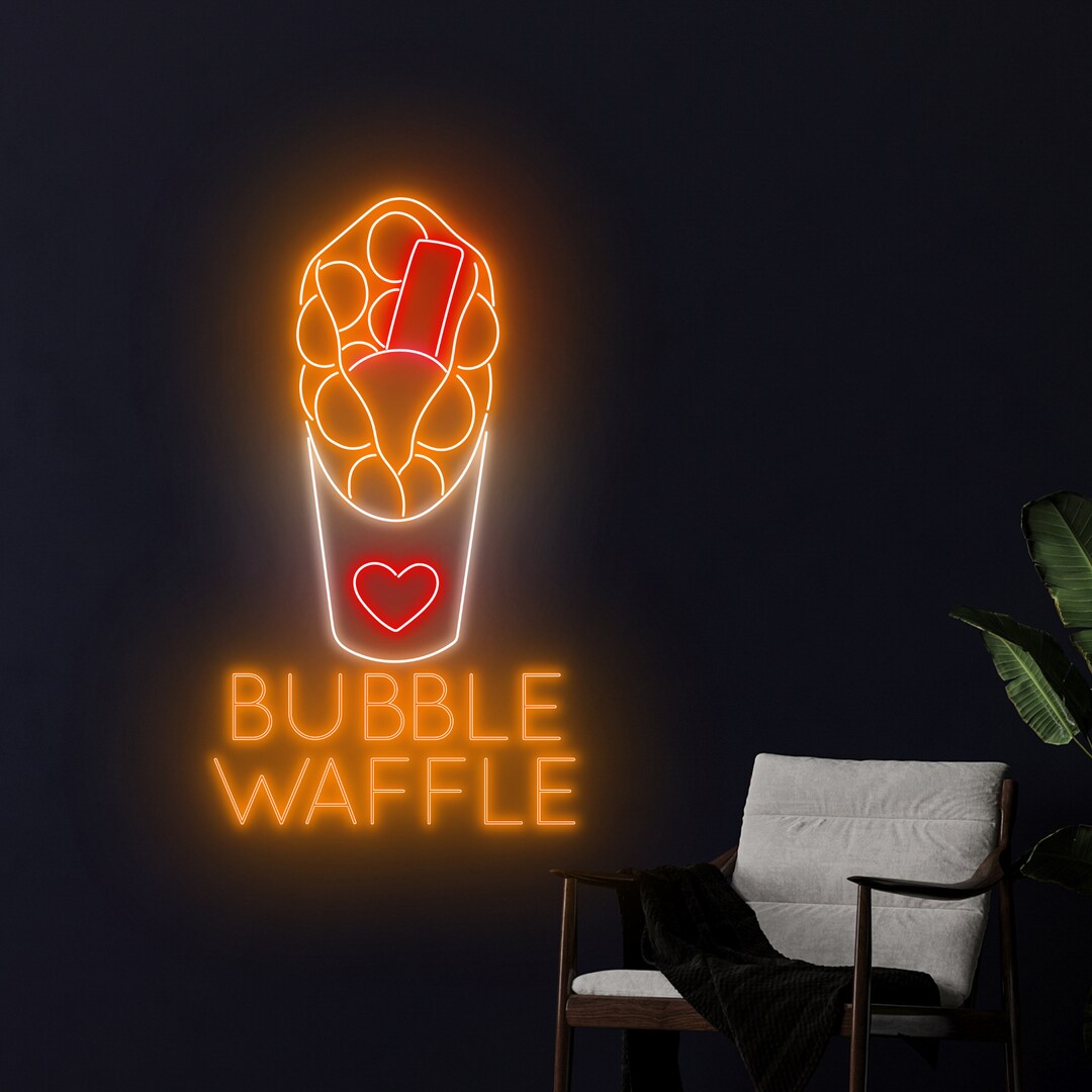 Bubble Waffle Neon Sign, Waffle Bubble Led Sign, Waffles Led Light ...